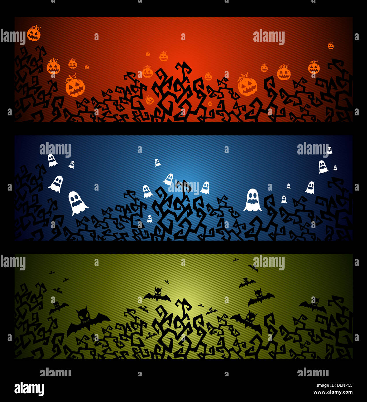 Halloween elements, pumpkin bats and ghosts web banners set. EPS10 ...
