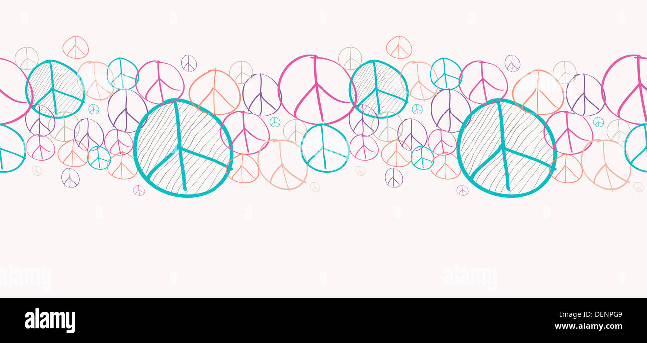 Sketch style peace symbols seamless pattern background. EPS10 Vector ...