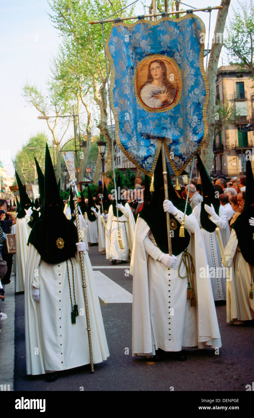Procession Of Holy Week In Barcelona High Resolution Stock Photography ...