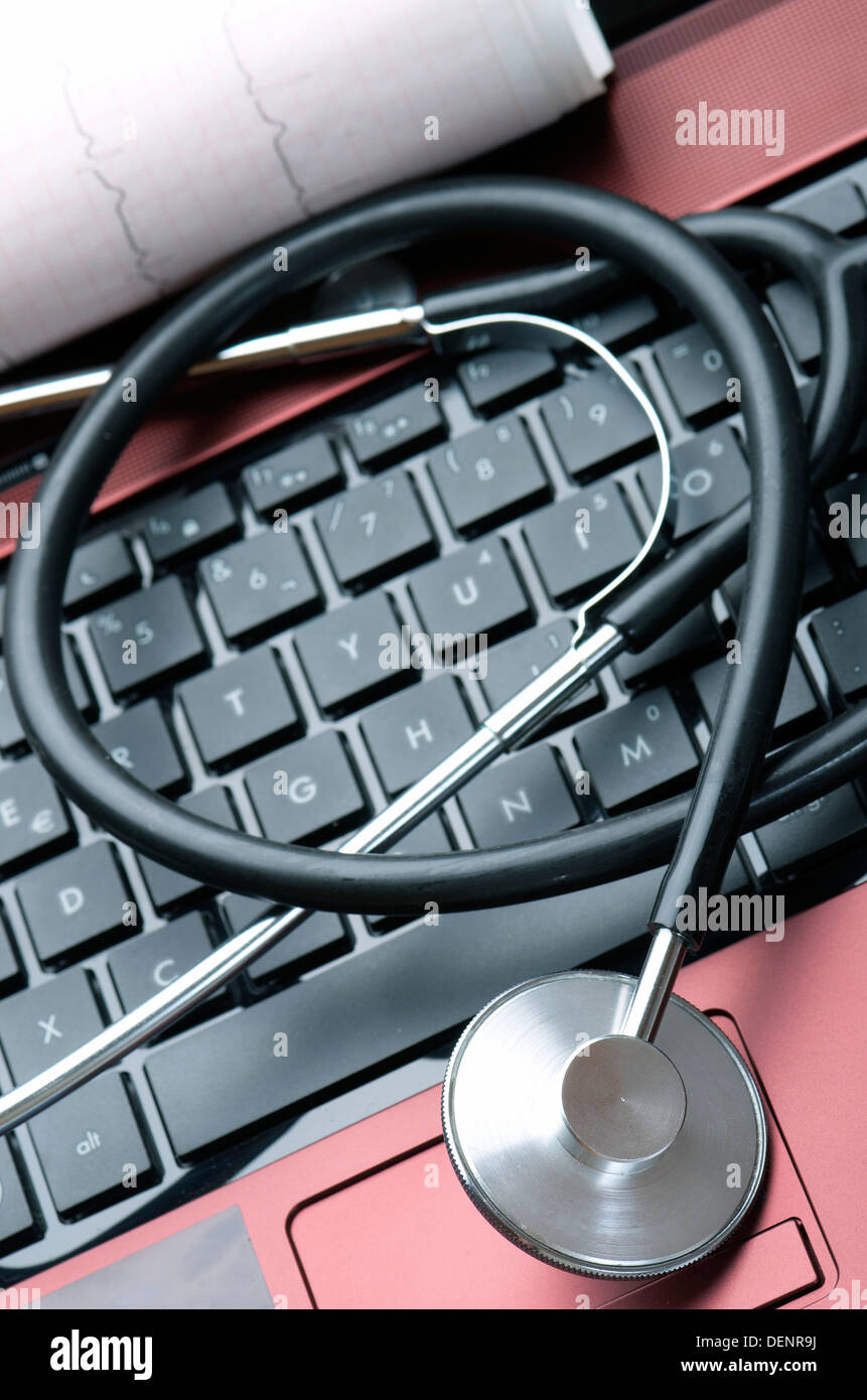close up of a stethoscope and a computer keyboard Stock Photo - Alamy