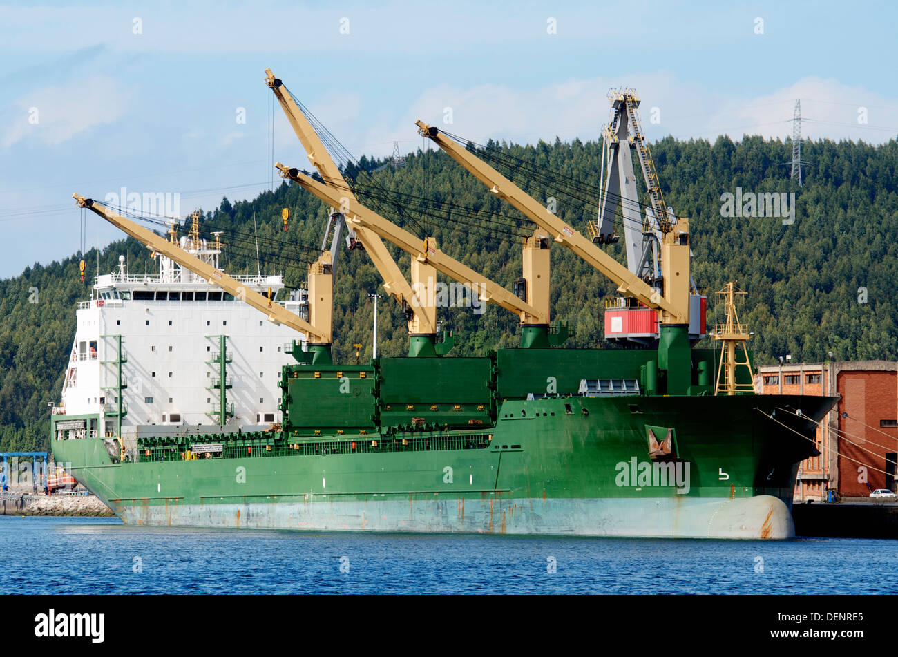 cargo ship in the port of Aviles, Asturias, Spain Stock Photo - Alamy