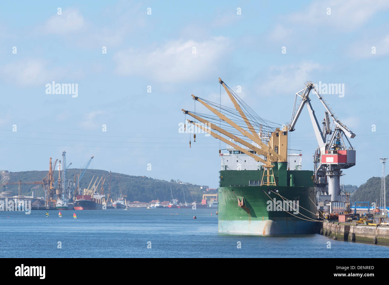 cargo ships in the port of Aviles, Asturias, Spain Stock Photo - Alamy