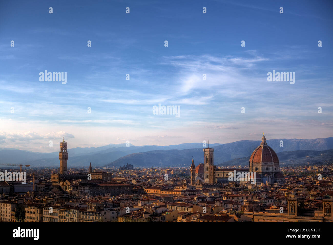 General view of skyline of Florence, Italy with Basilica di Santa Maria ...