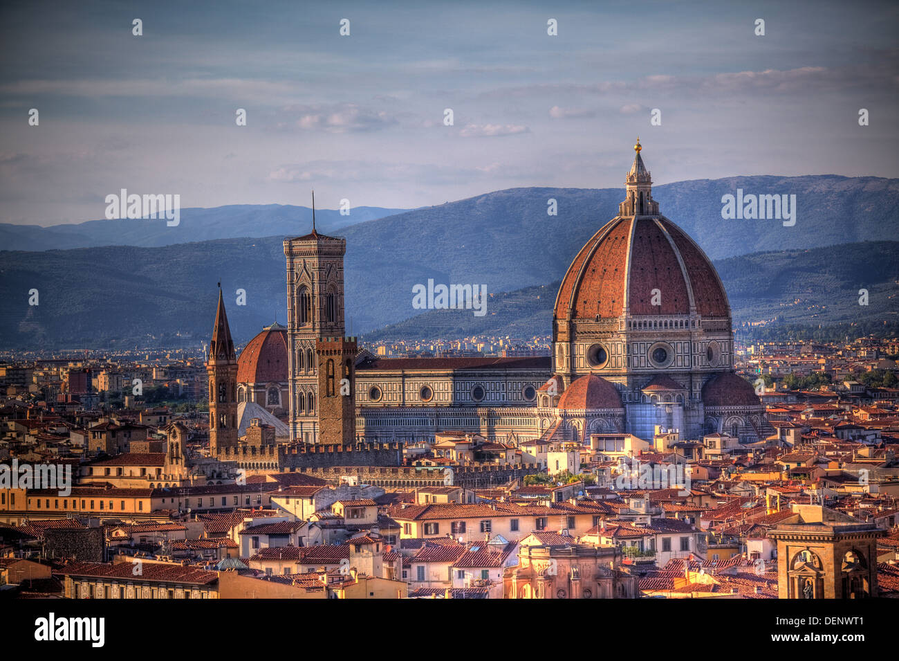 General view of skyline of Florence, Italy with Basilica di Santa Maria ...