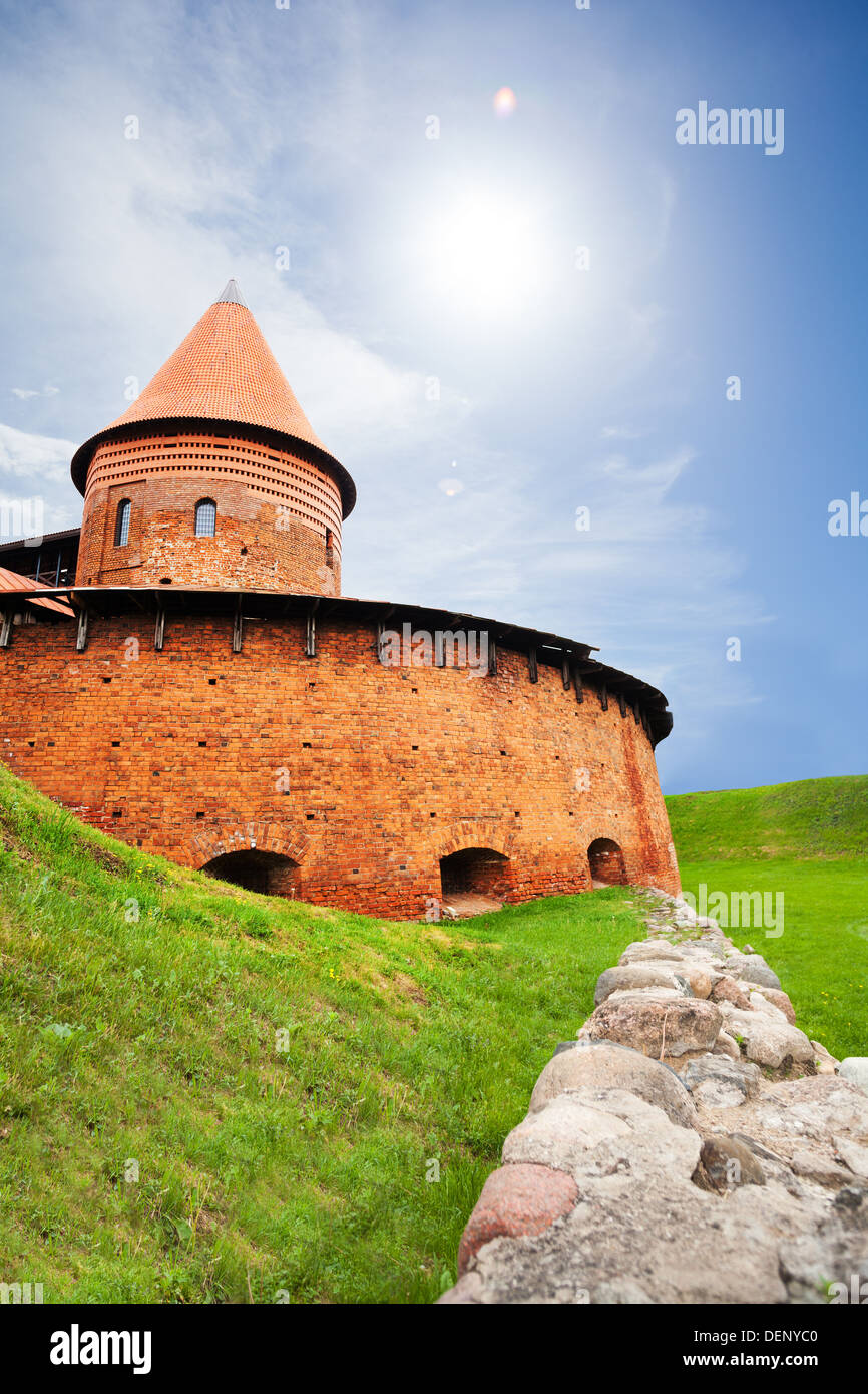 View of the only remaining Tower of castle in town on the west of ...