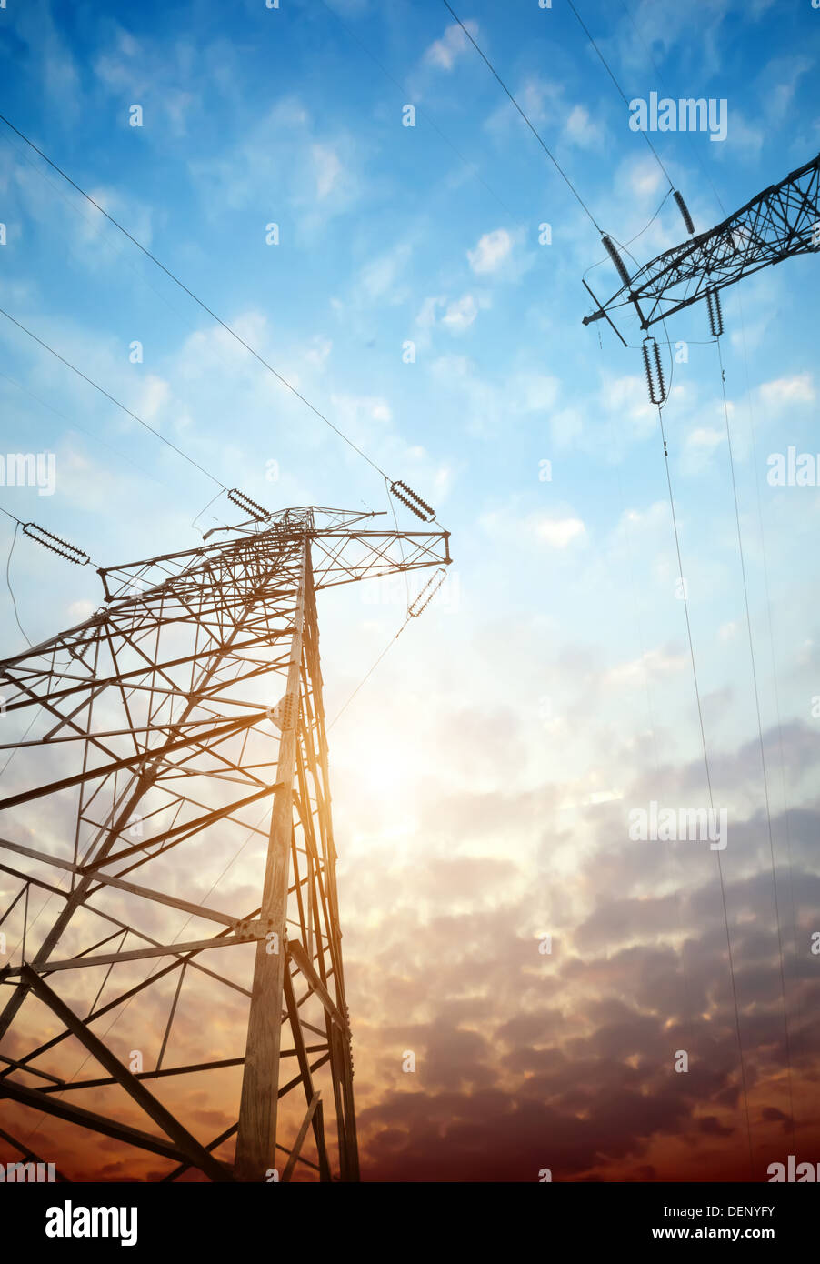 Power tower in the sky background Stock Photo - Alamy