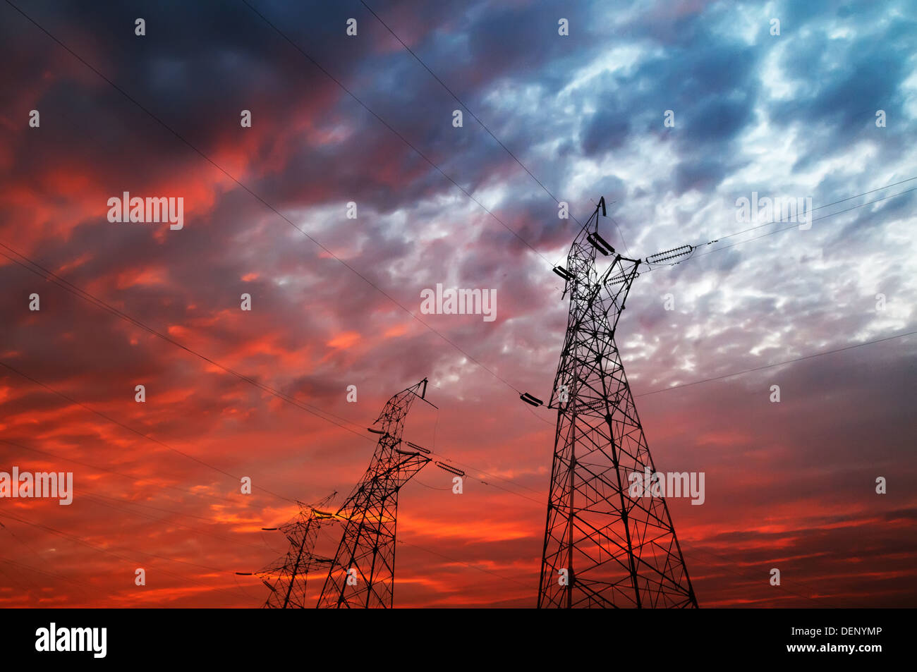 Power tower in the sky background Stock Photo - Alamy