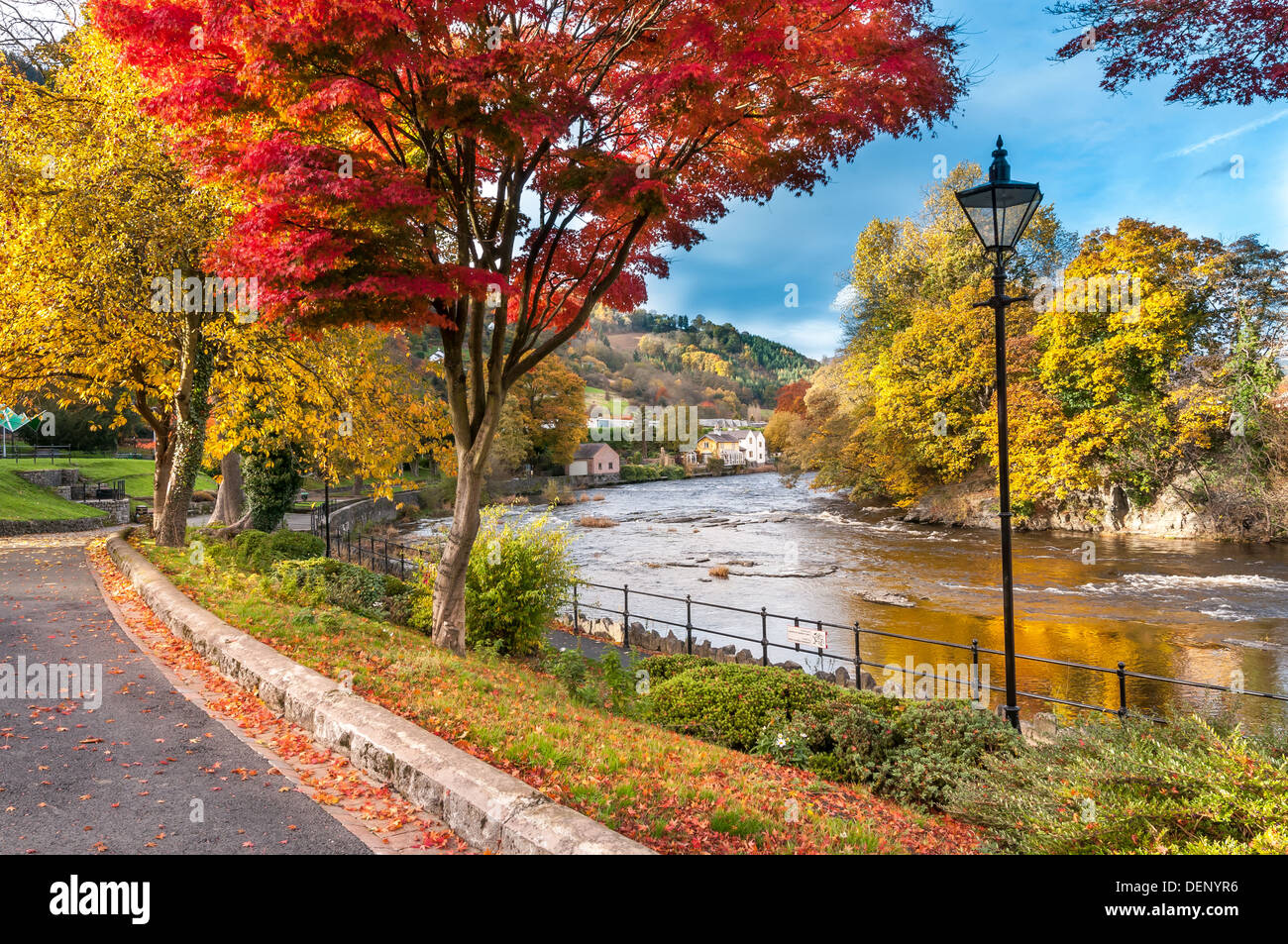 River Dee at llangollen in Denbighshire North Wales Stock Photo - Alamy