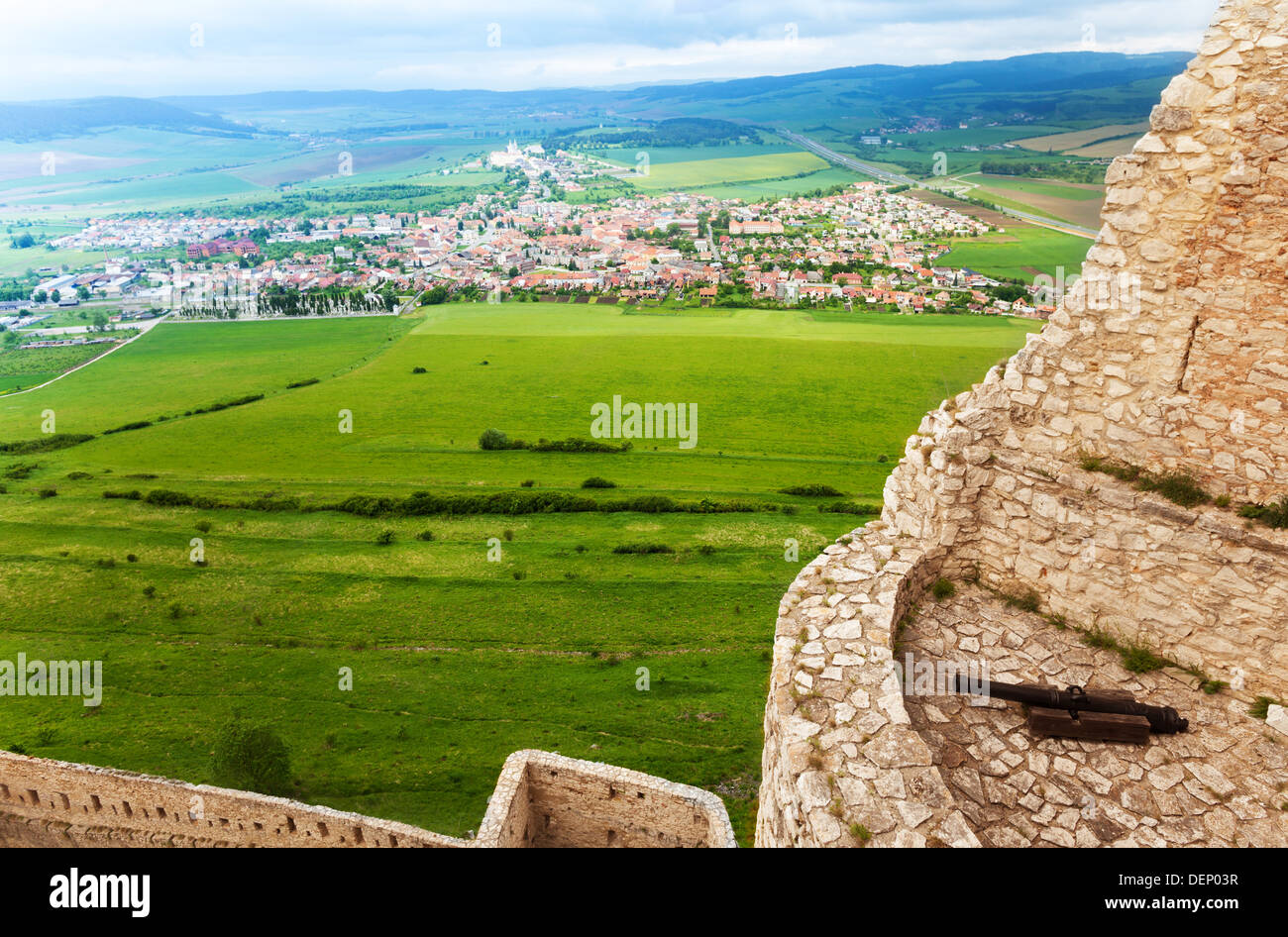 Spis hrad view from the walls and tower of castle in Slovakia Stock ...