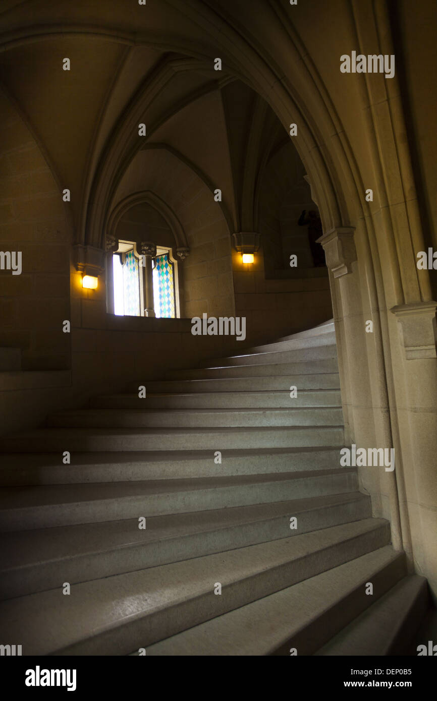 Marvel stairs in the castle tower in Bojnice, Slovakia Stock Photo - Alamy