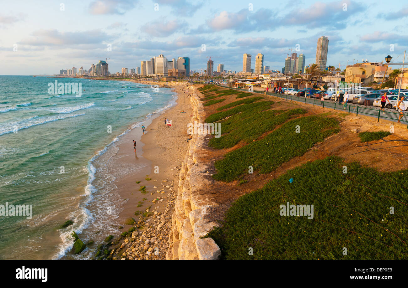 Tel Aviv skyline and promenade Stock Photo - Alamy