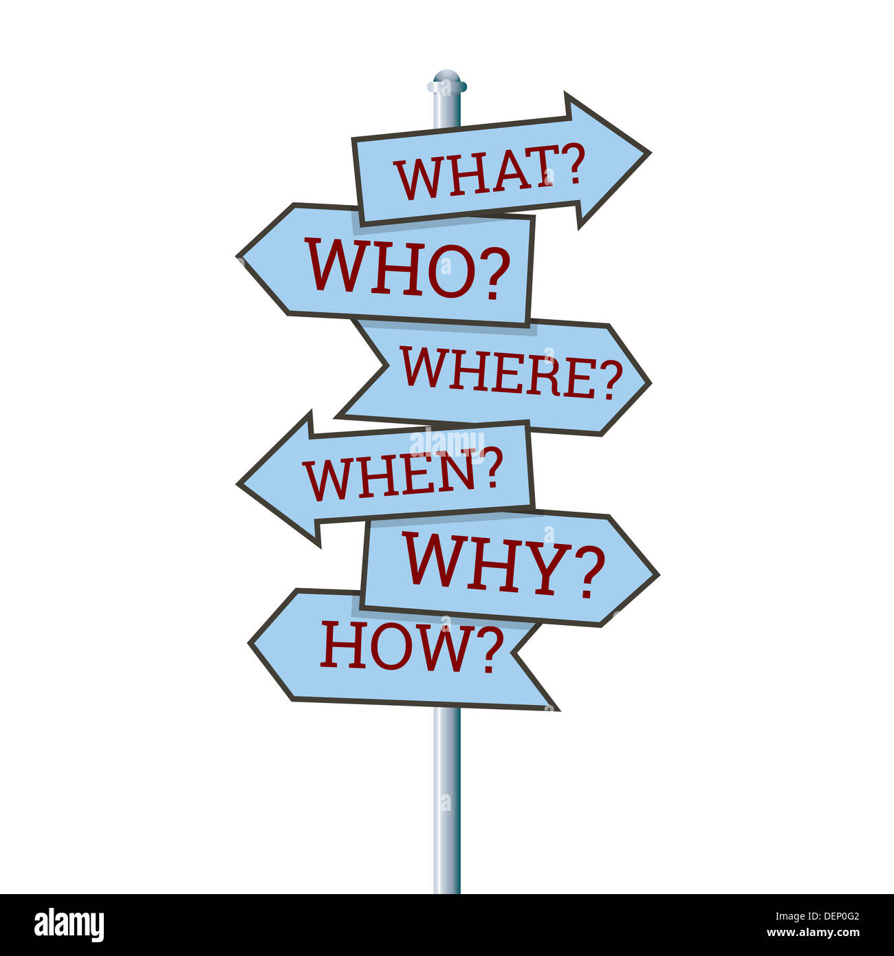 Vector illustration of several question arrow signs Stock Photo - Alamy