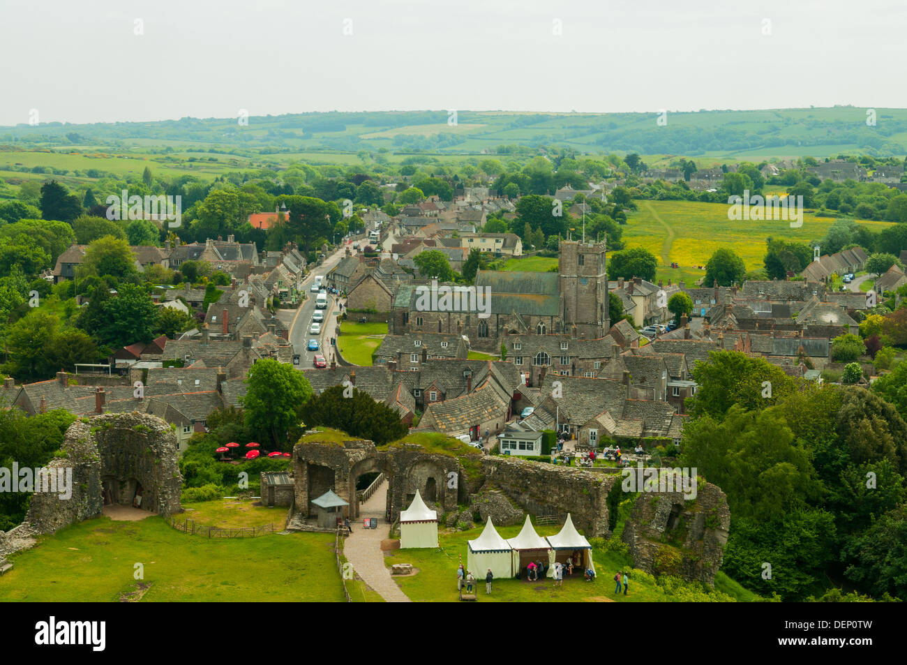 Corfe Castle Village, Dorset, England Stock Photo - Alamy