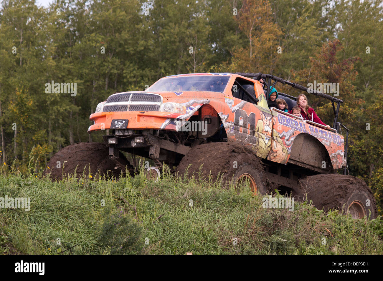 General Hazard Monster Truck Ride going up a hill at Lindsay Fair and ...