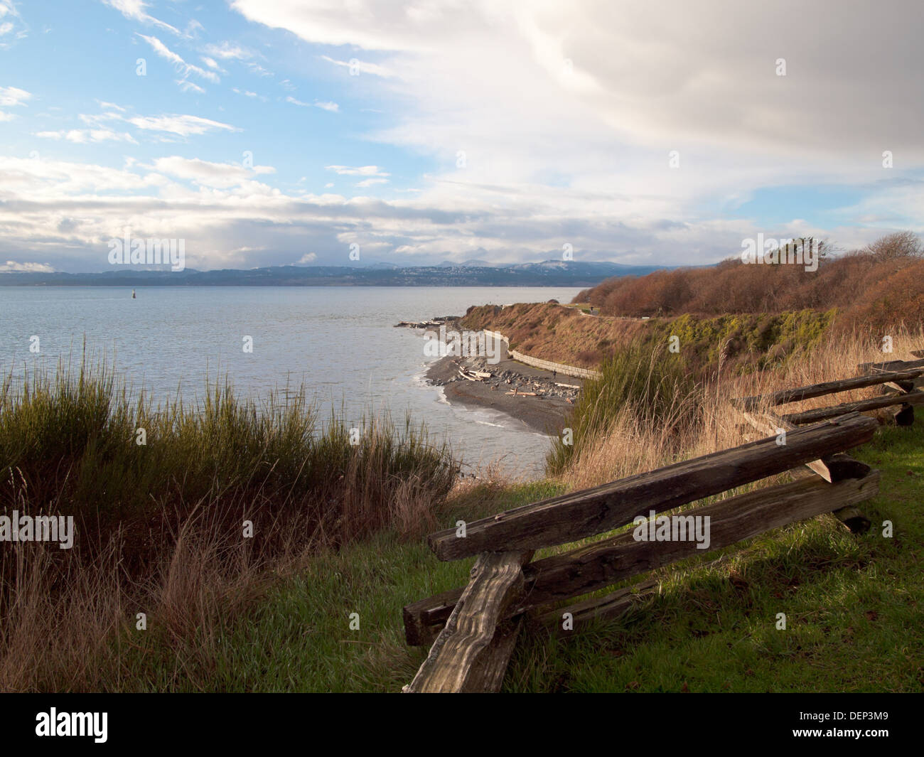 A view of the Salish Sea as seen from Vancouver Island in Victoria ...