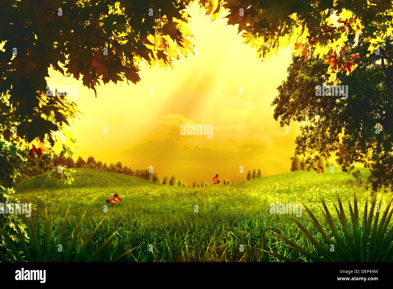 Magic Forest. Abstract environmental backgrounds for your design Stock ...