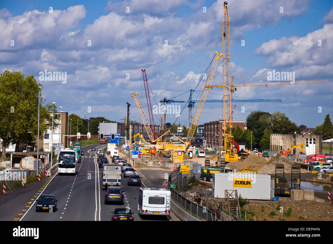 European road with lorries hi-res stock photography and images - Alamy