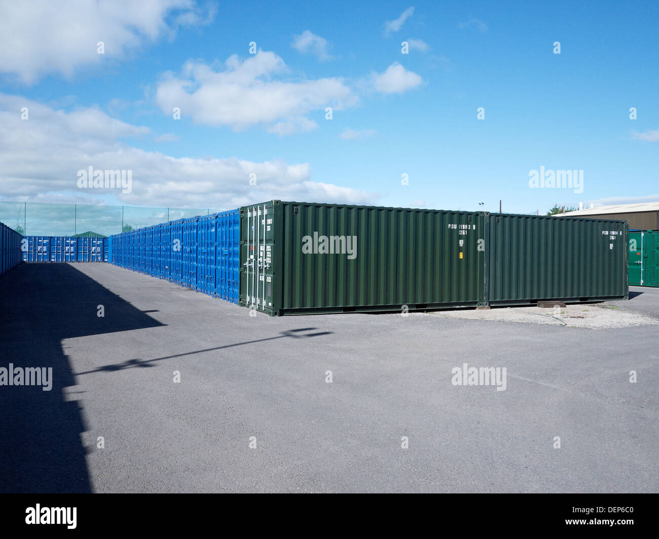 Containers for household or industrial self storage uk Stock Photo - Alamy