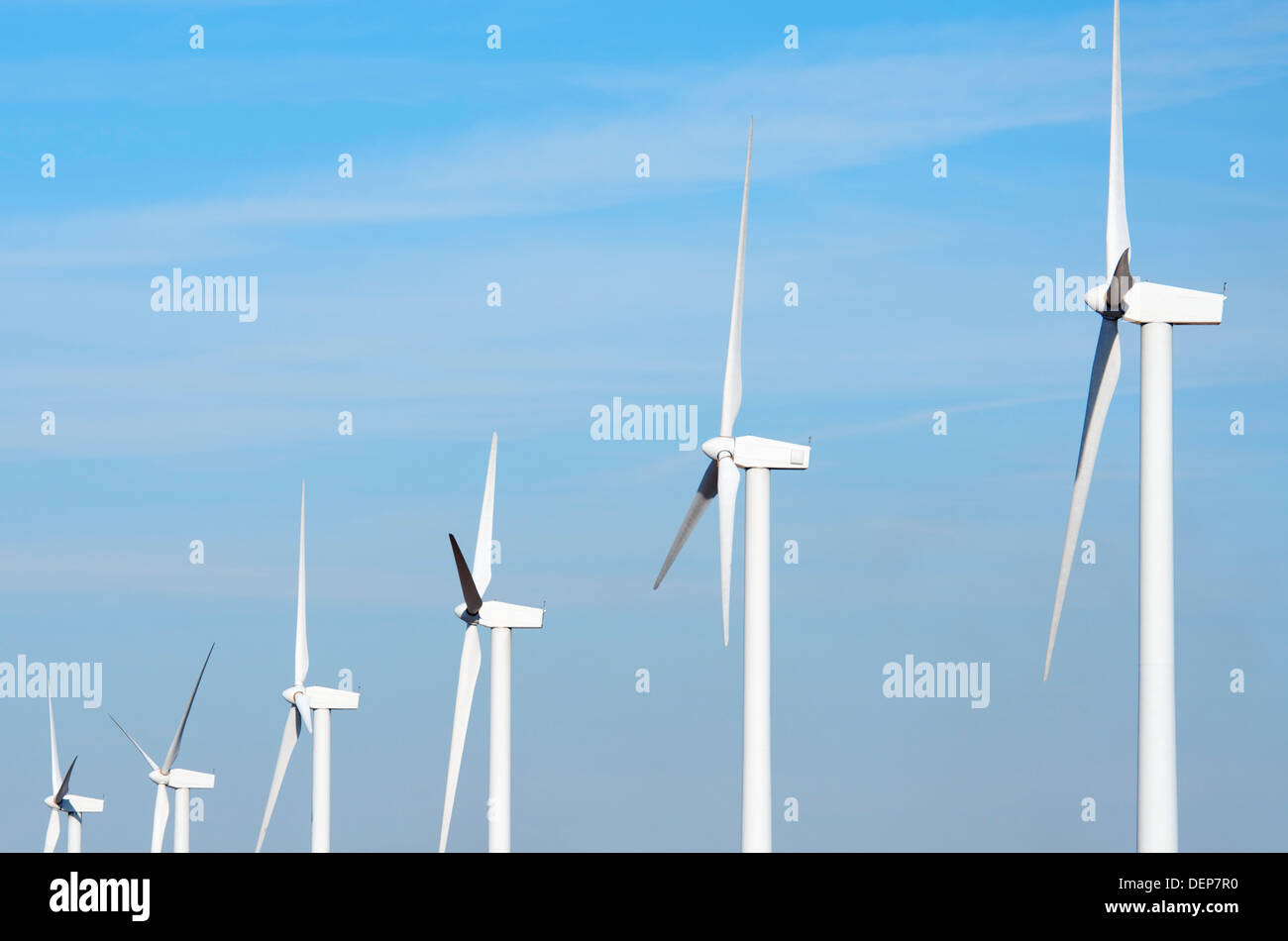 group of windmills for renewable electric energy production Stock Photo ...