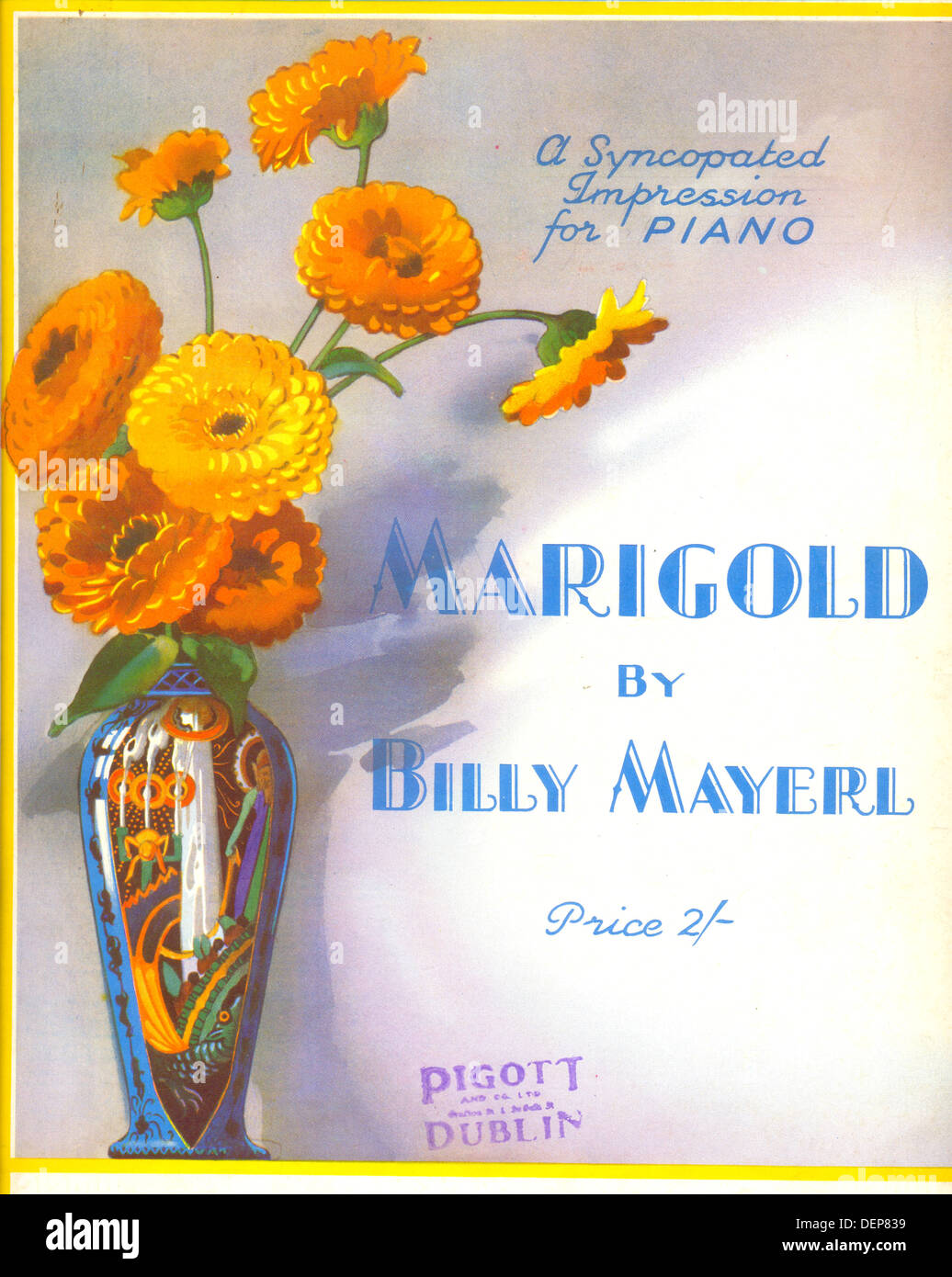 Sheet music cover for Marigold by Billy Mayerl Stock Photo - Alamy