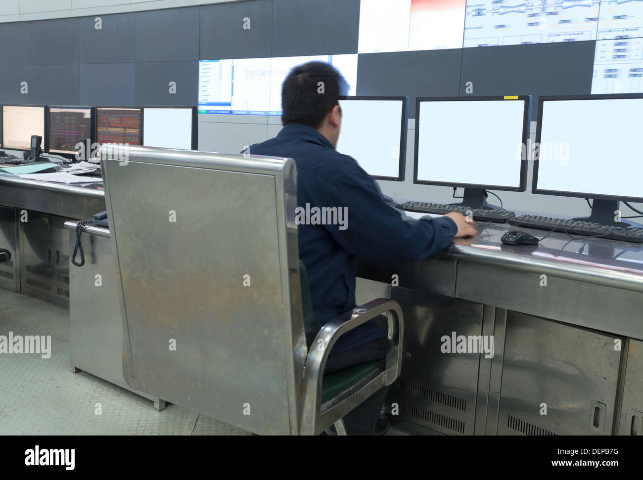 Modern plant control room and computer monitors Stock Photo - Alamy