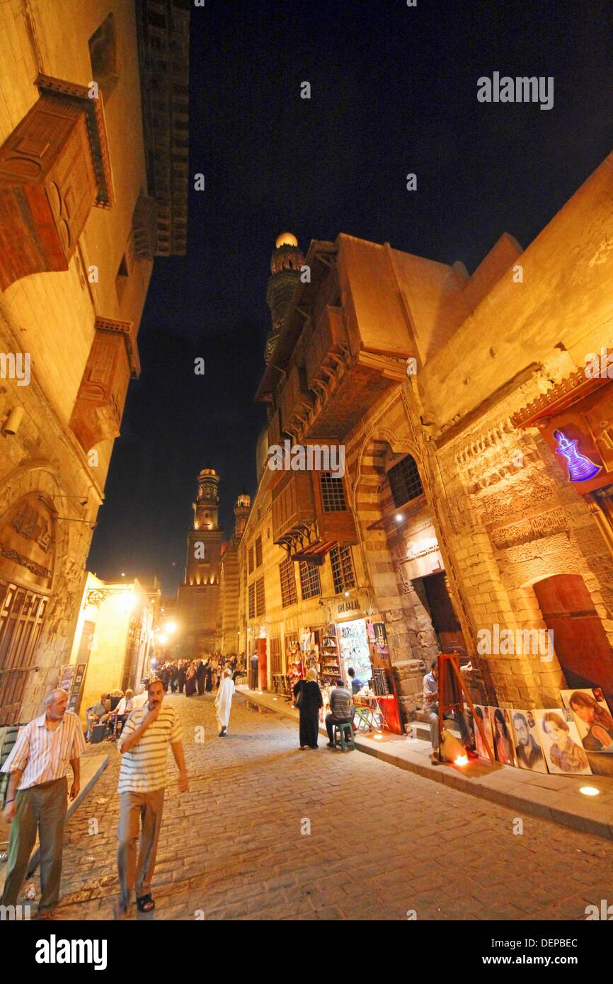Al muizz street at night hi-res stock photography and images - Alamy