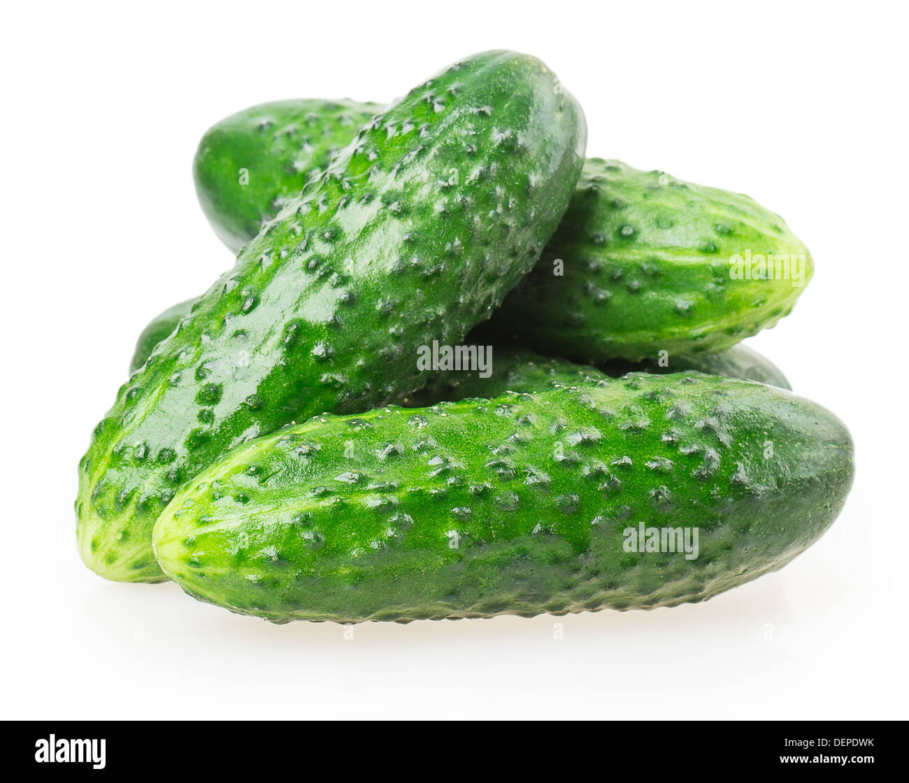 green cucumber on white background Stock Photo - Alamy