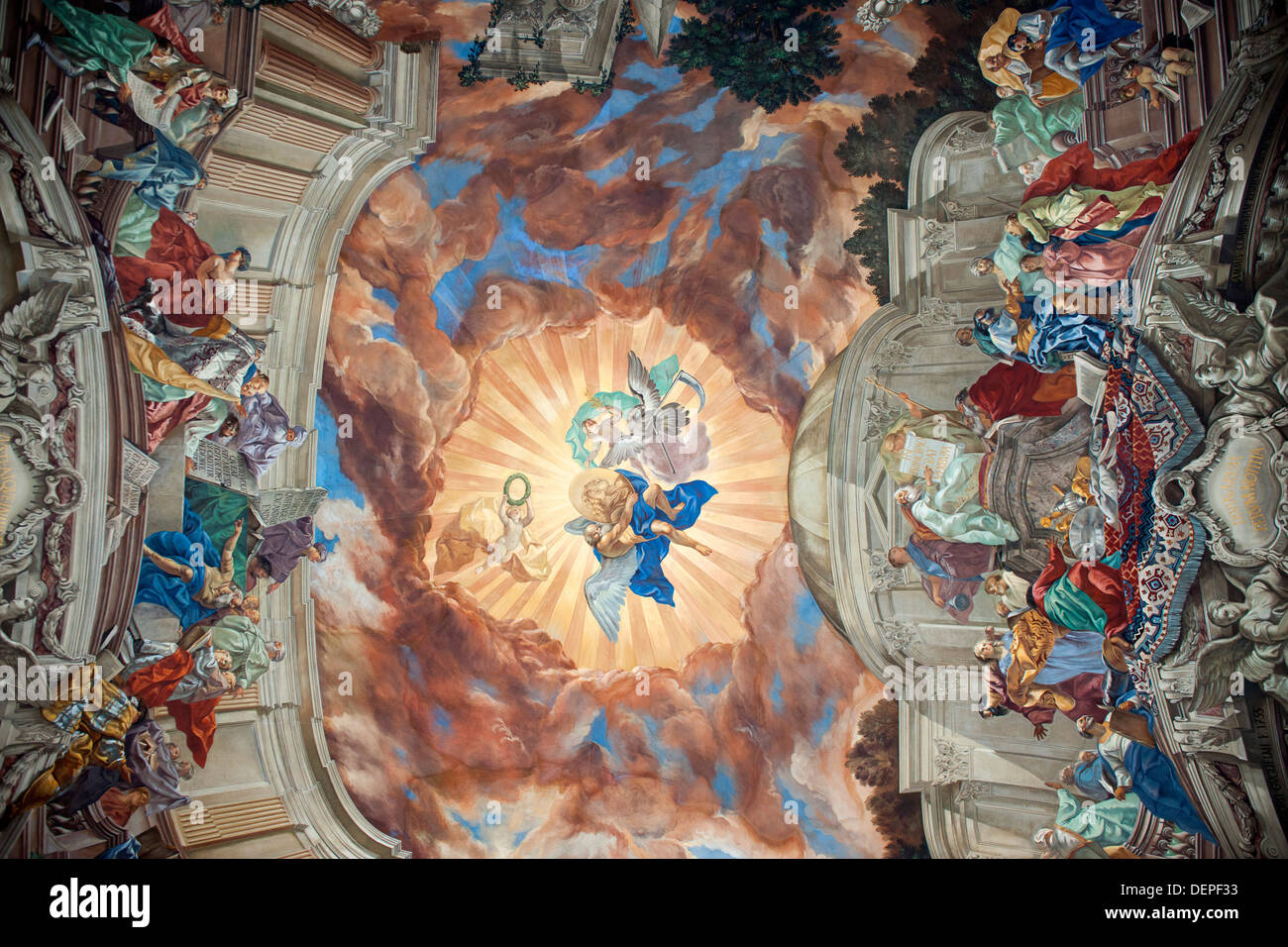 Österreich, Wien 1, Dr. Ignaz Seipel-Platz, Festsaal mit Fresken von ...