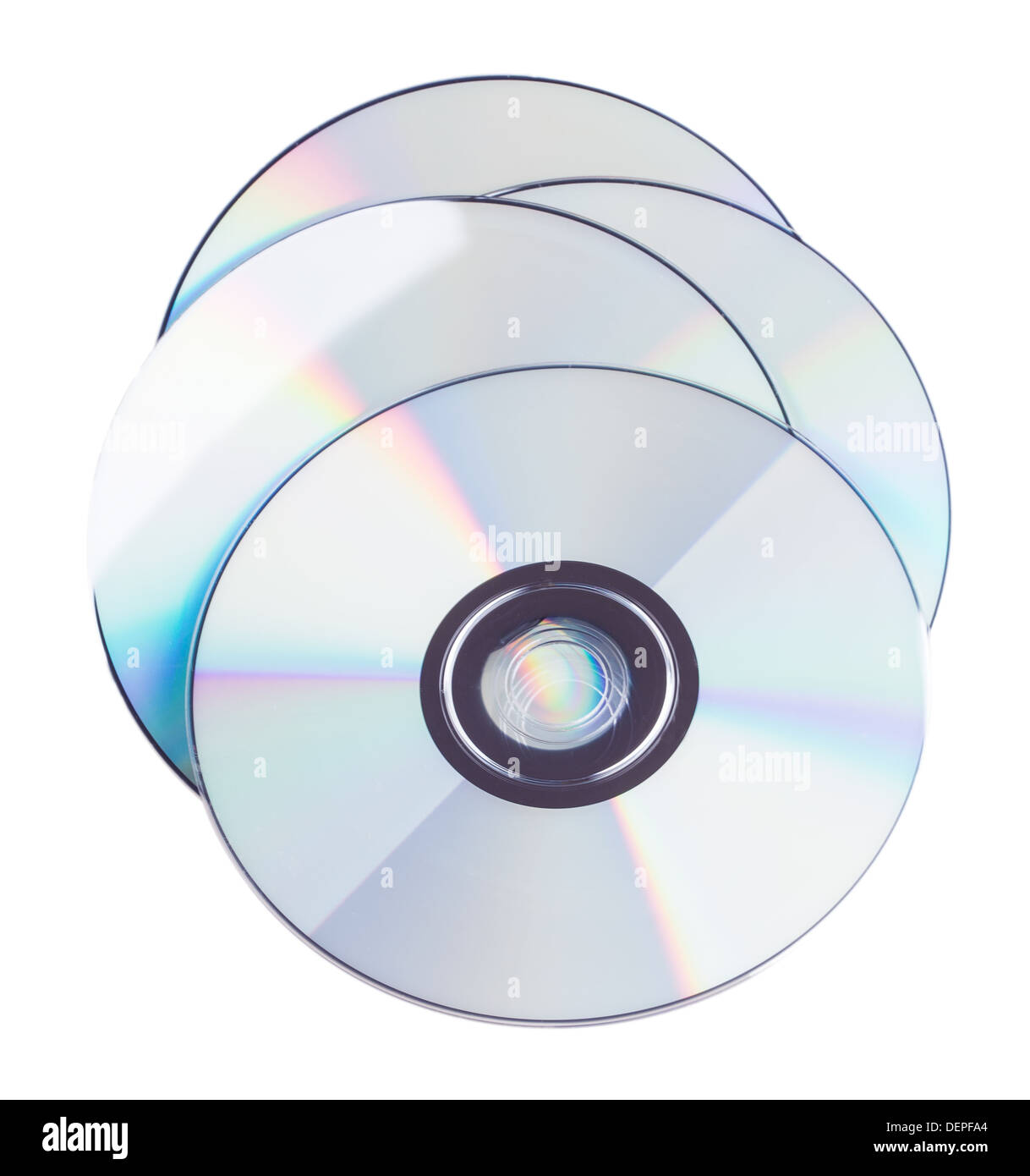 compact discs on a white background Stock Photo - Alamy