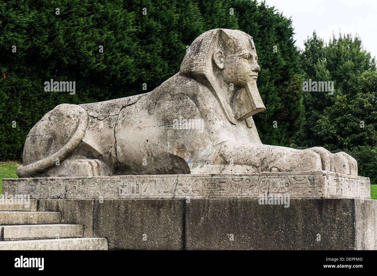 Stone sphinx statue, Crystal Palace park, London, England Stock Photo ...
