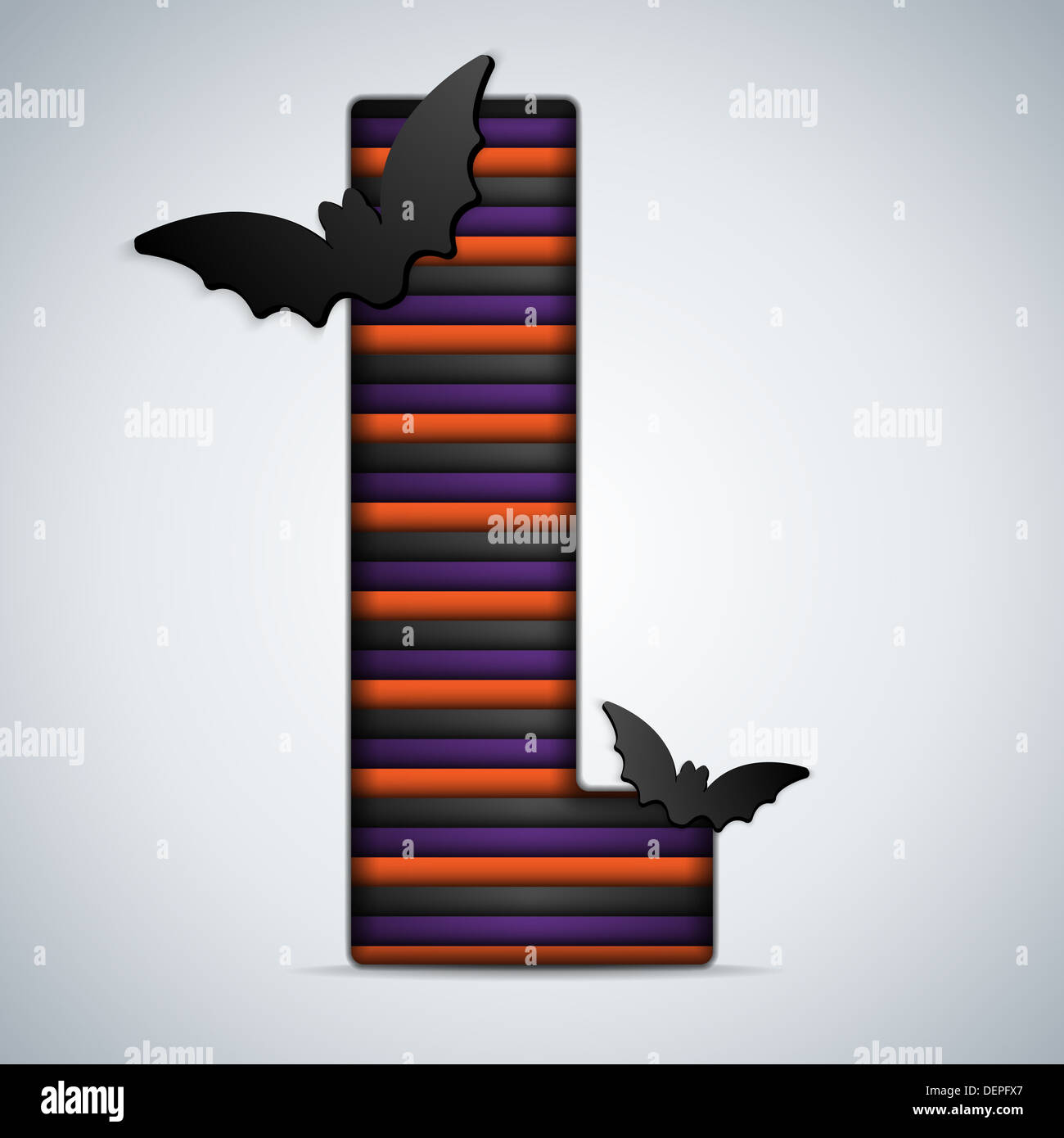 Vector - Halloween Bat Alphabet Letters Stripe Black Orange Purple ...