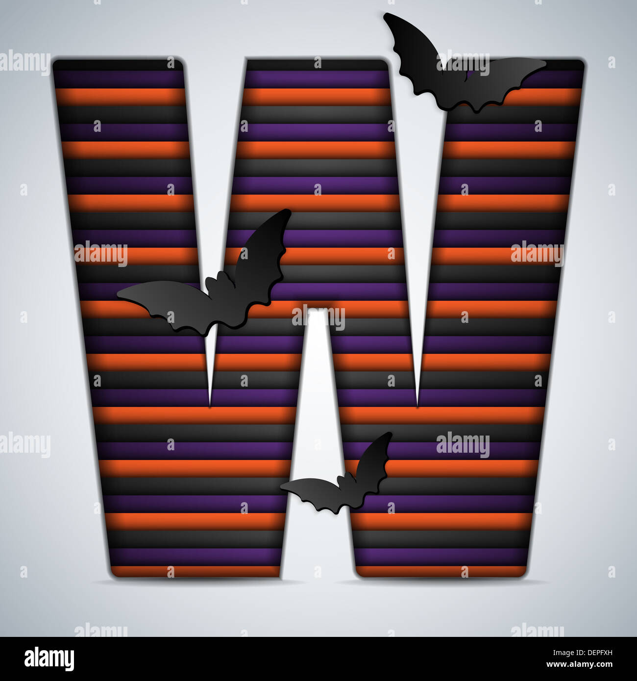 Vector - Halloween Bat Alphabet Letters Stripe Black Orange Purple ...