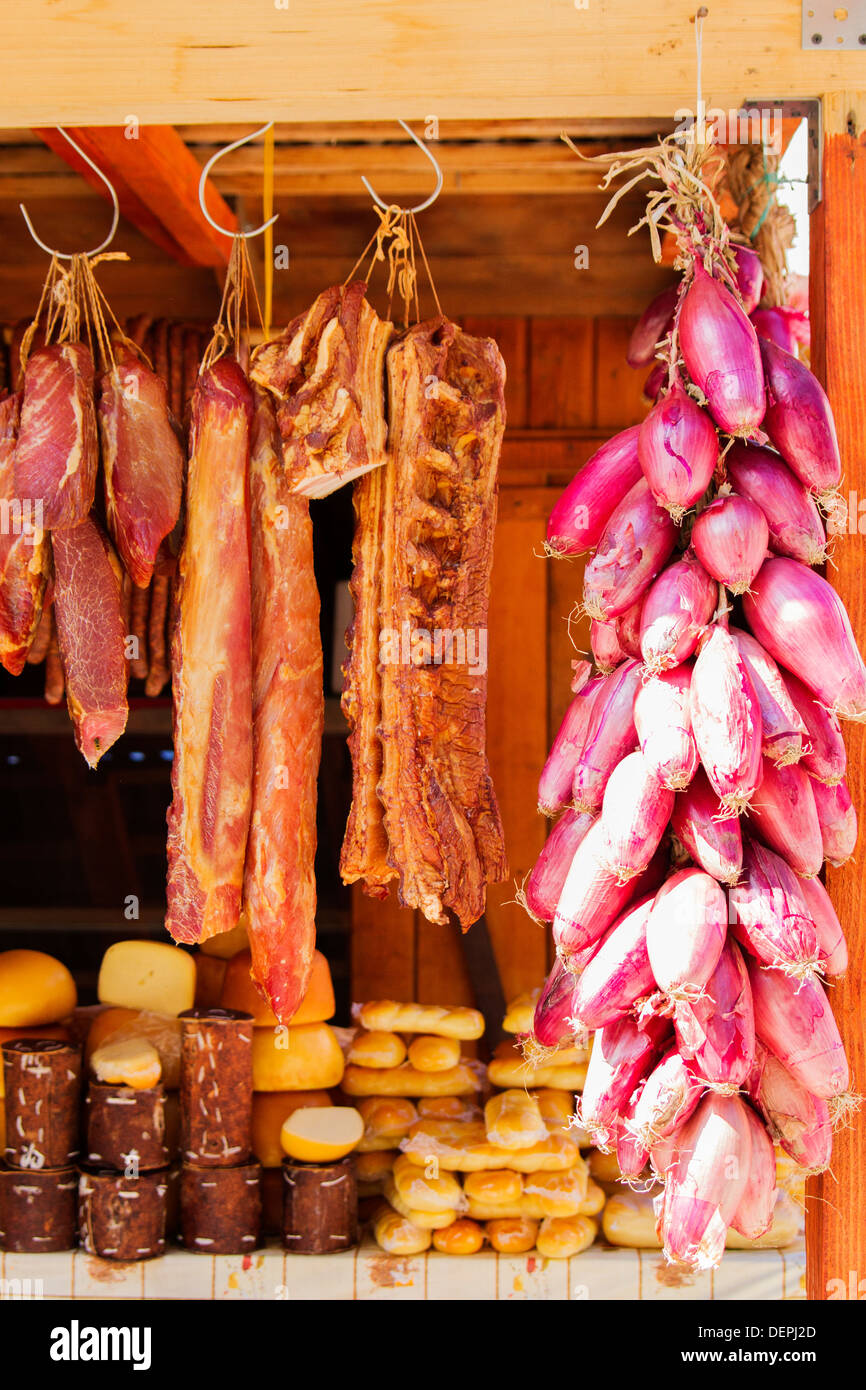 Romanian traditional organic ham and cheese Stock Photo - Alamy