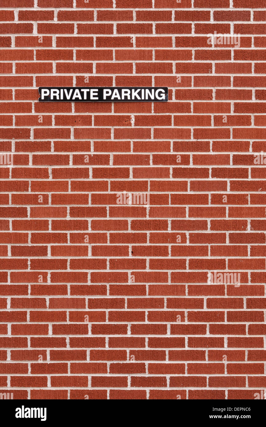 Texture - brick wall background with private parking sign Stock Photo ...