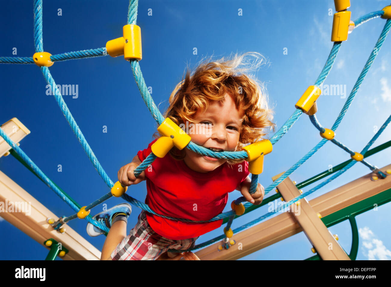 Strong expression of active of happy little three years old child boy ...