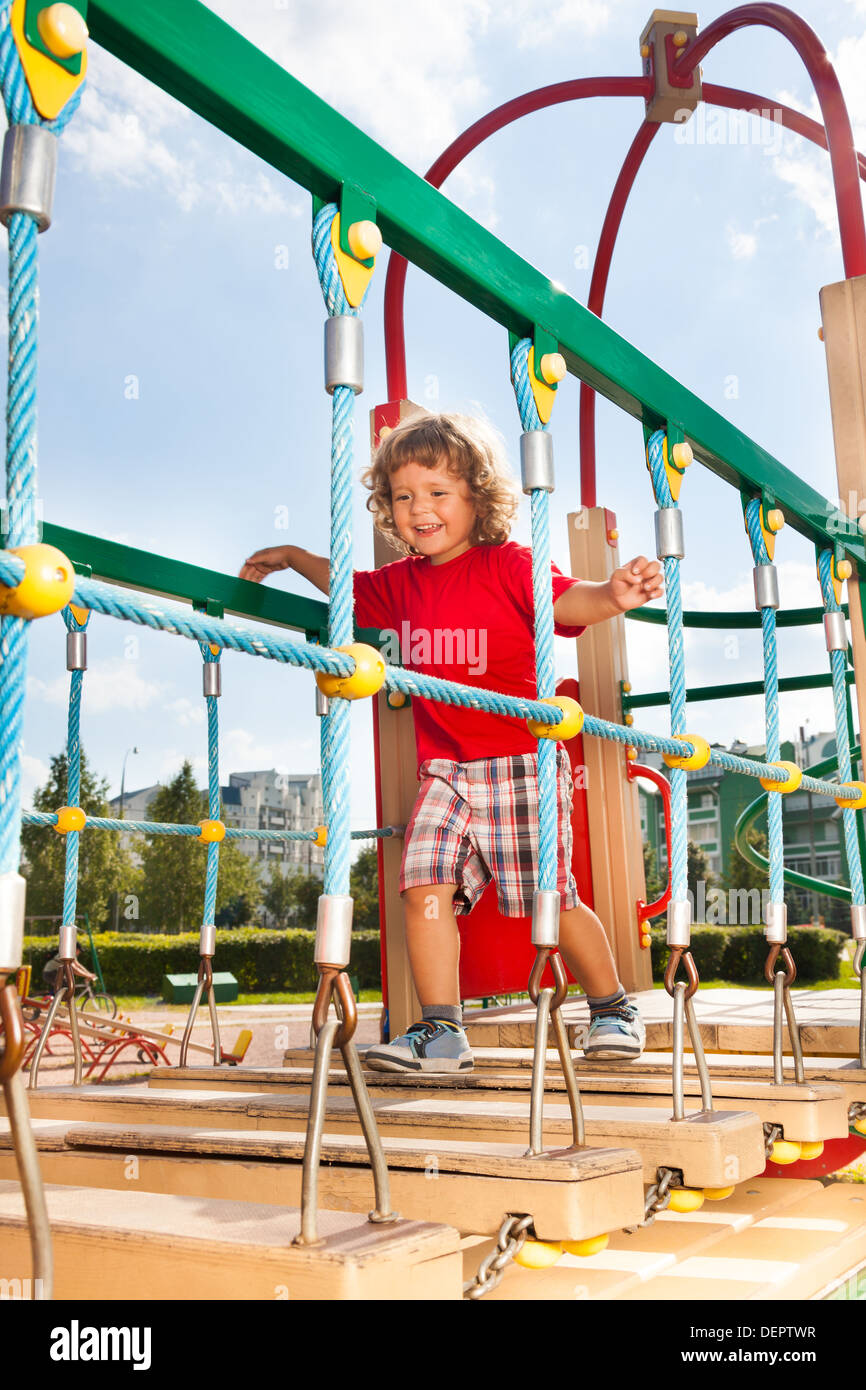 Rope bridge on kids playground hi-res stock photography and images - Alamy