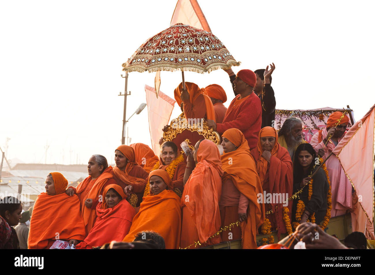 Female Sadhus at the royal bath procession at Maha Kumbh, Allahabad ...