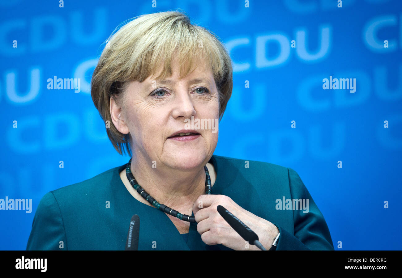Berlin, Germany. 23rd Sep, 2013. German Chancellor and CDU chairwoman ...