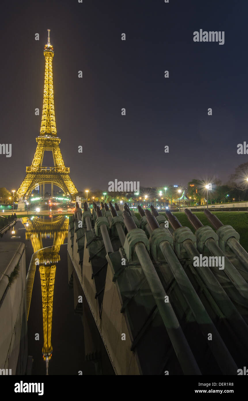 Eiffel tower at night over hi-res stock photography and images - Alamy