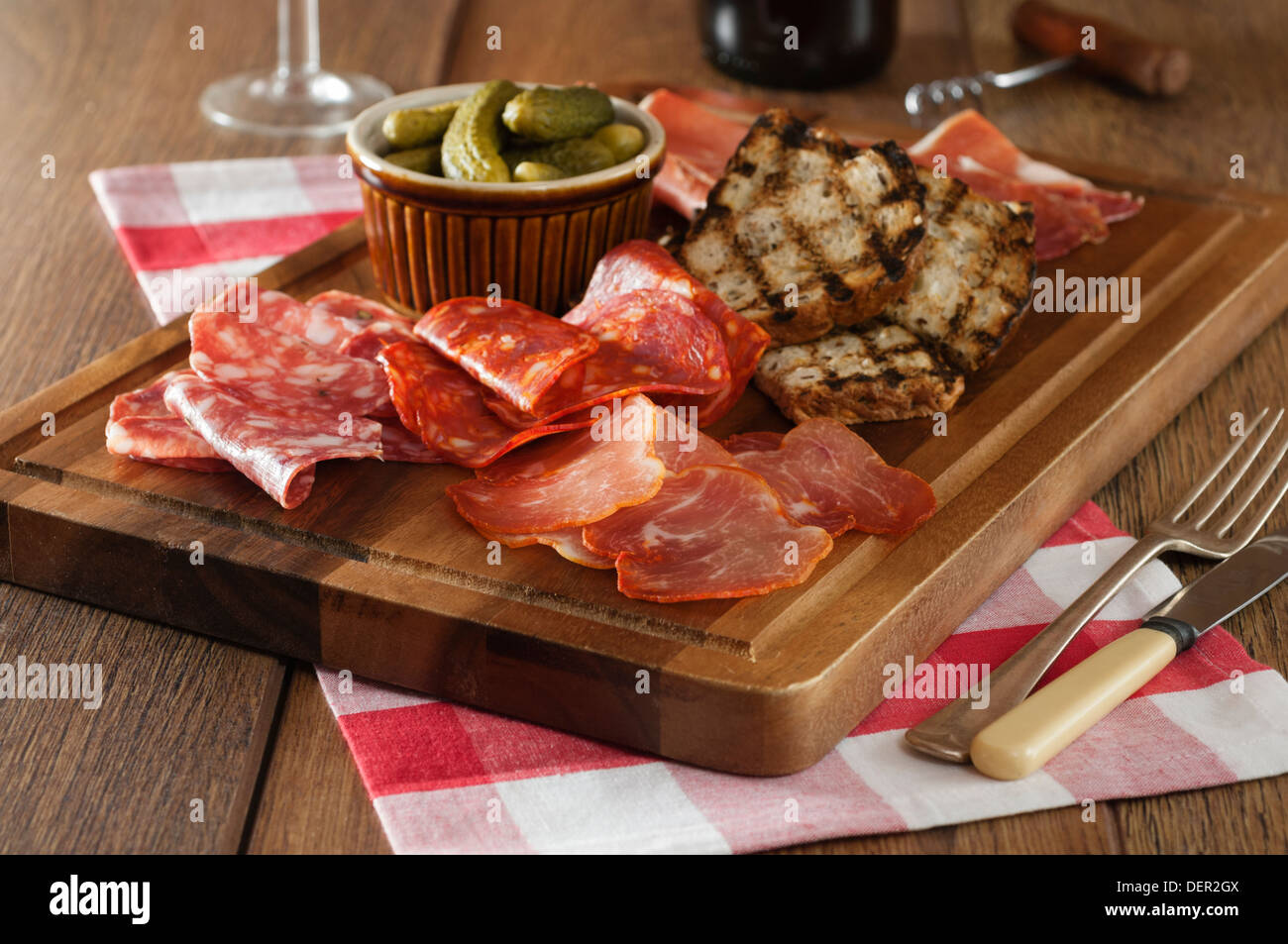 Charcuterie board. Cold meats sharing platter Stock Photo - Alamy
