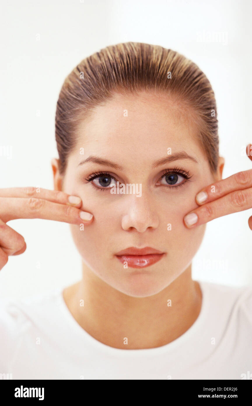 Woman crow feet young hi-res stock photography and images - Alamy