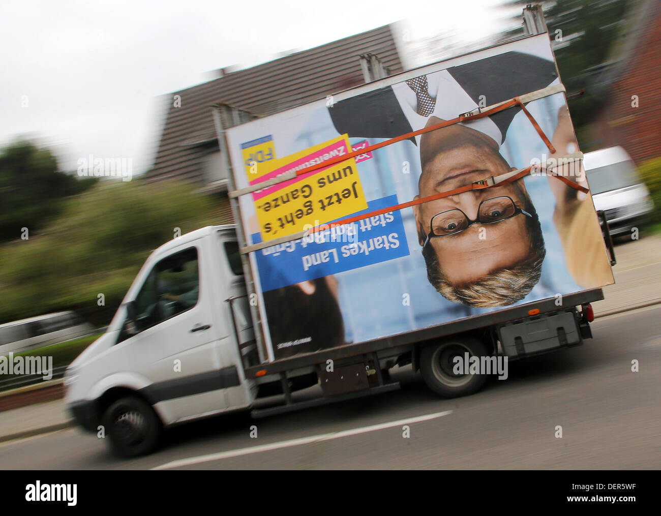 Neukirchen-Vlyun, Germany. 23rd Sep, 2013. An election poster with a ...