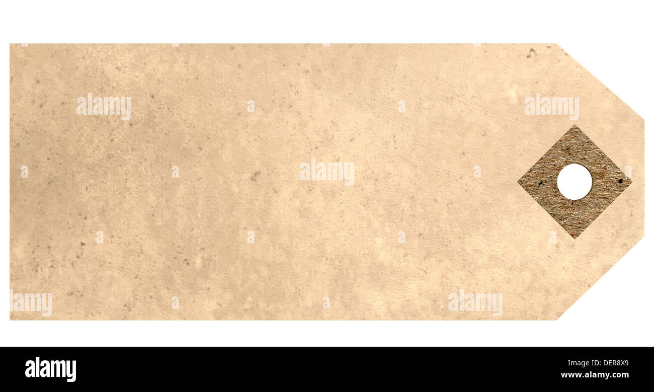 A regular beige colour paper tag on an isolated background Stock Photo ...