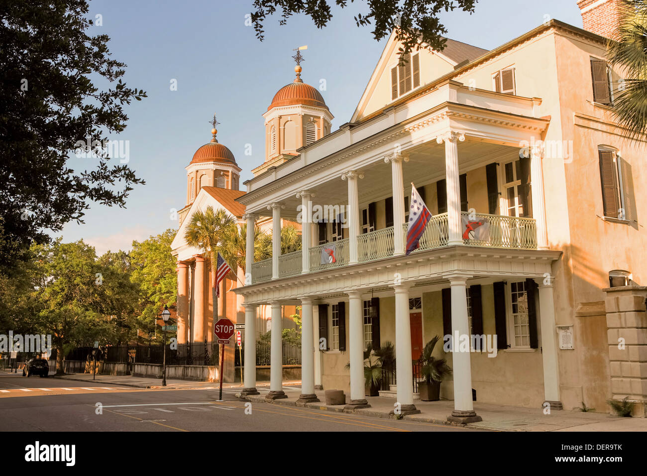 Historic home and First Scots Presbyterian Church on Meeting Street in ...