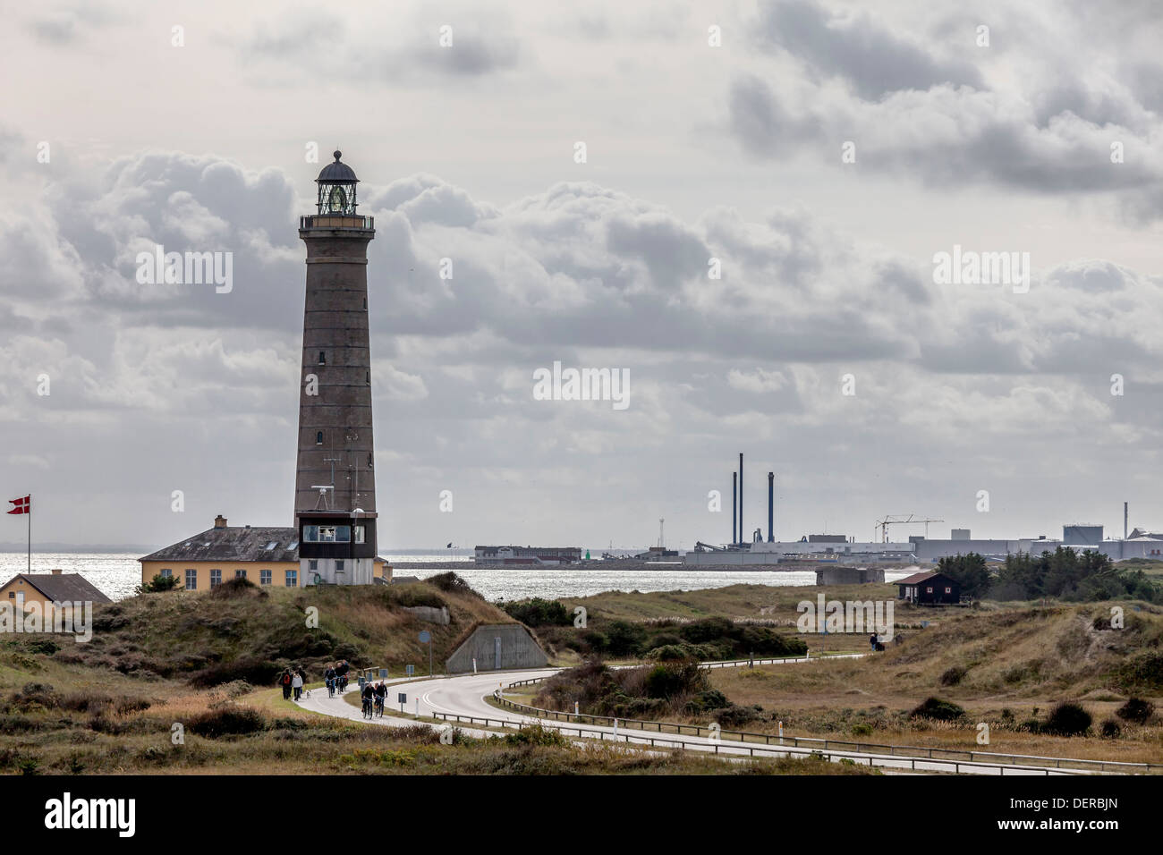 The Grey lighthouse in Skagen, Denmark Stock Photo - Alamy