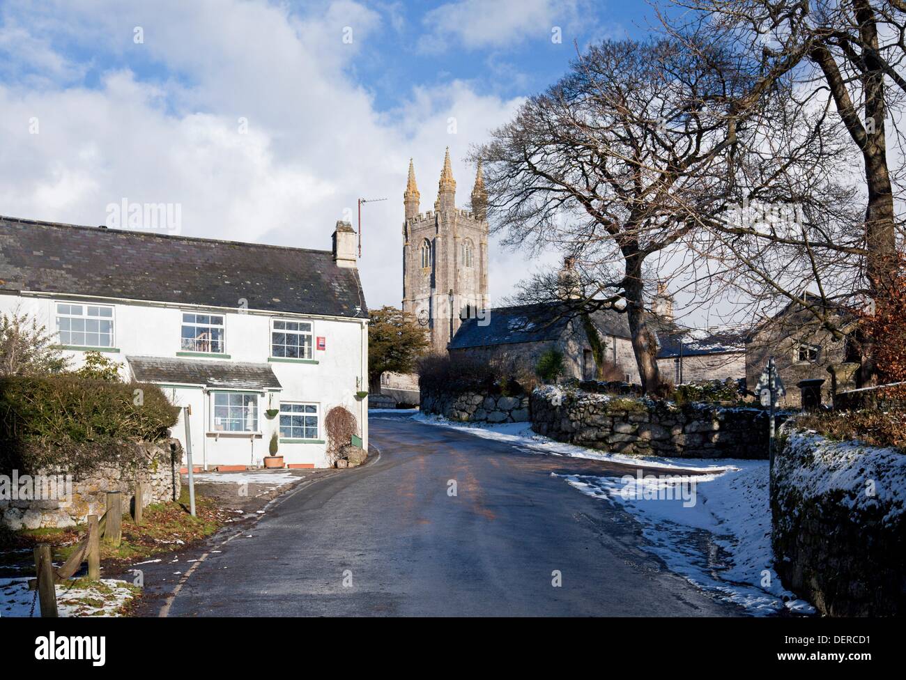 Saint pancras church village widecombe in the moor hi-res stock ...