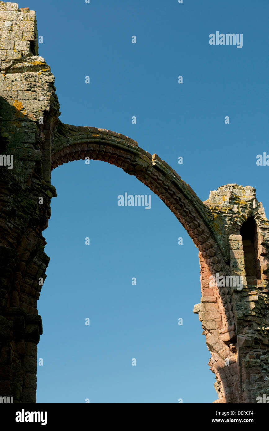 The ruins of Lindisfarne Priory on Holy Island, Northumberland, UK ...