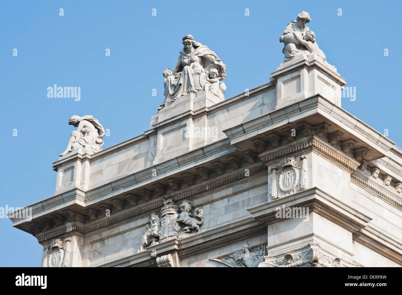 Architectural detail of a memorial, Victoria Memorial, Kolkata, West ...