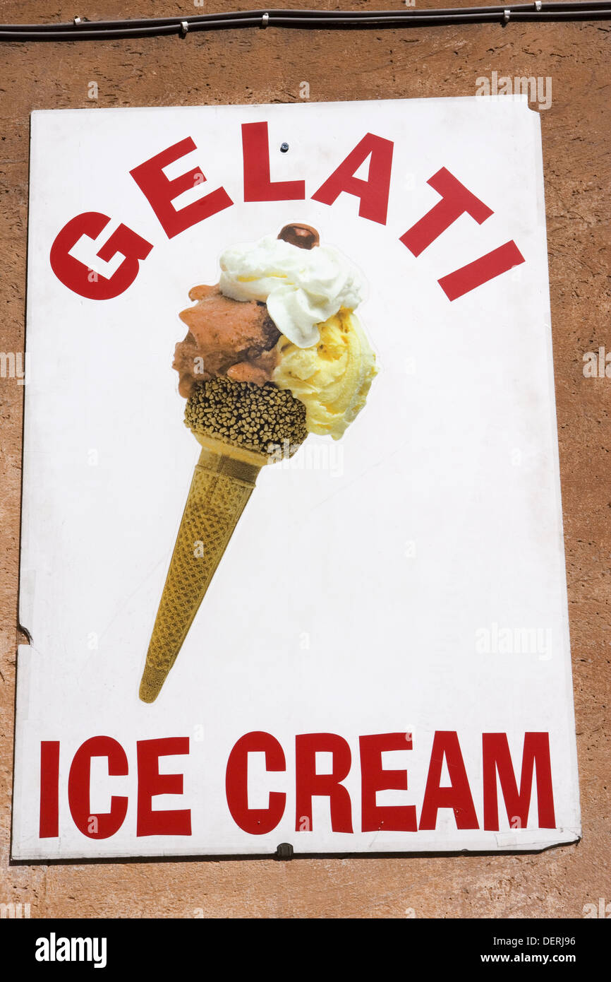 Gelati ice cream sign rome hi-res stock photography and images - Alamy
