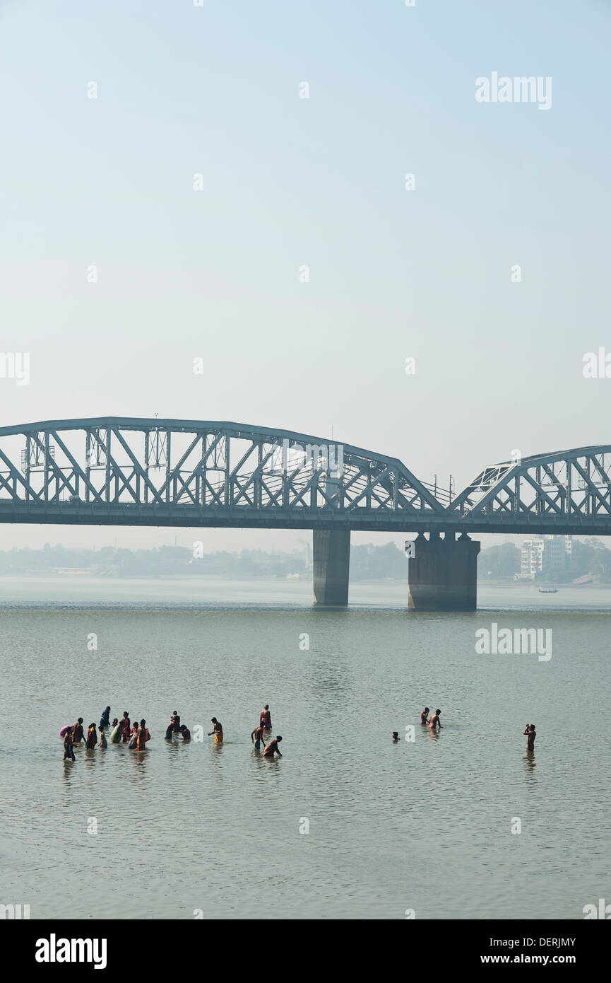 Bridge across a River, Vivekananda Setu, Hooghly River, Kolkata, West ...